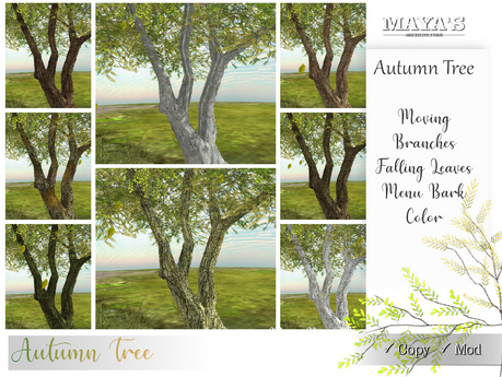 Second Life Marketplace - Mayas|Tree| Autumn Tree|Falling Leaves Tree ...