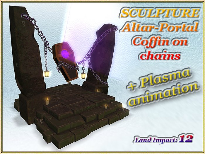 Second Life Marketplace - SCULPTURE - Altar-Portal Coffin on chains (12 ...