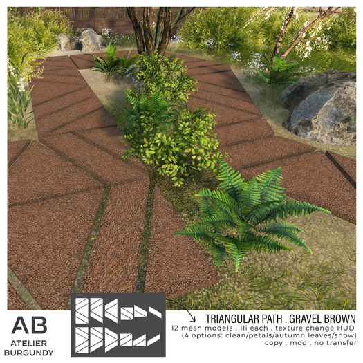 Second Life Marketplace - Atelier Burgundy . Triangular Path Gravel ...