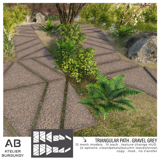 Second Life Marketplace - Atelier Burgundy . Triangular Path Gravel ...