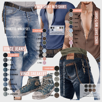 Second Life Marketplace - .etiquette. Vince Set +RARE - LEGACY