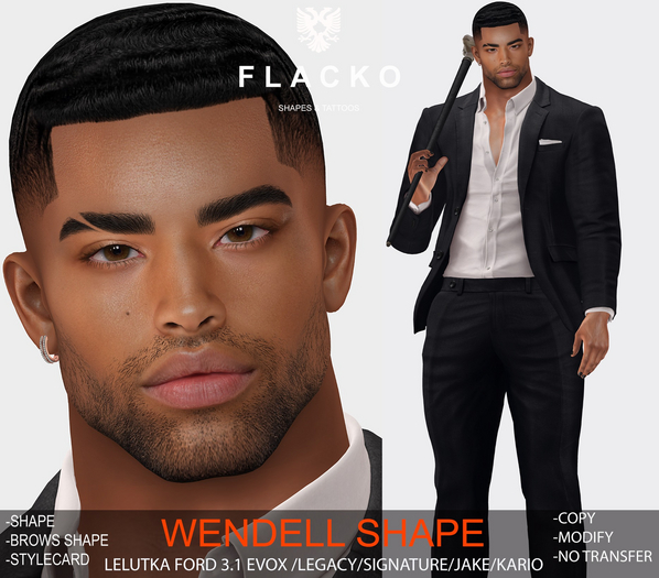 Second Life Marketplace - Flacko - Shape Wendell Lelutka Ford 4.0 EvoX