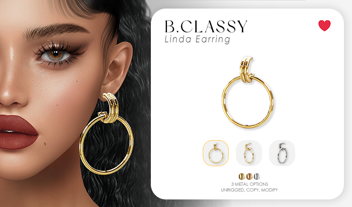Second Life Marketplace - B.Classy - Linda Earring