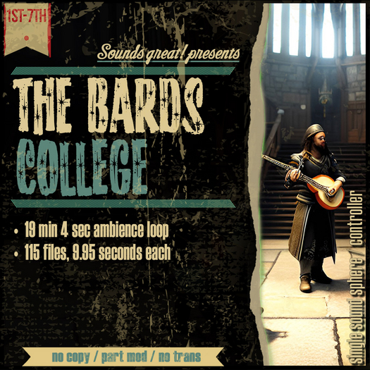 Second Life Marketplace - Sounds Great! Single Controller - The Bard's ...