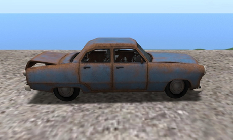 Second Life Marketplace - 1960 `s abandoned broken sedan car