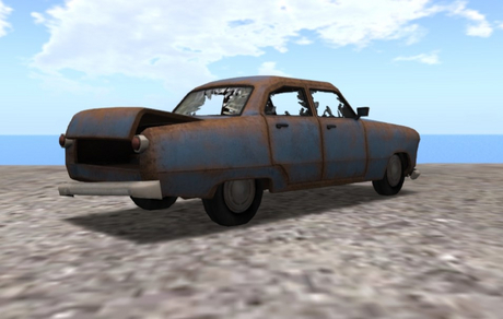 Second Life Marketplace - 1960 `s abandoned broken sedan car