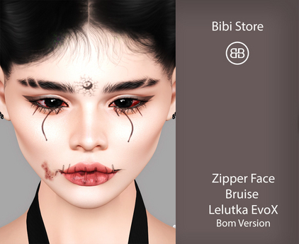 Second Life Marketplace - BiBi Store Zipper Face Bom Bruise Lelutka EvoX