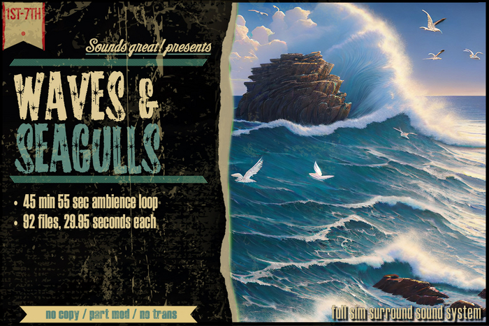 Second Life Marketplace - Waves & Seagulls - Full Sim Surround Sound System