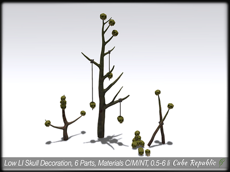 Second Life Marketplace - Skull Props,dead trees and skull decoration ...