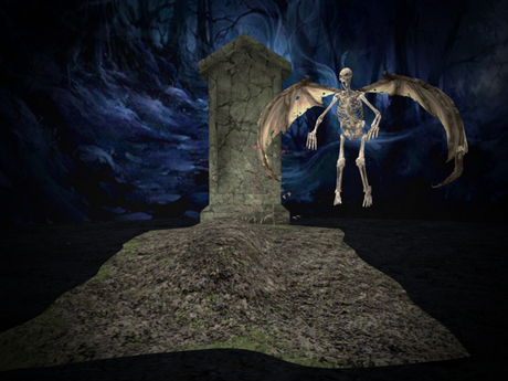 Second Life Marketplace - Anim Winged Demon Skeleton 1 ~ Tombstone ...