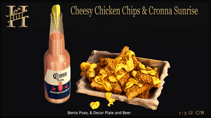 Second Life Marketplace - Chef Hill. Cheesy Chicken Chips x Cronna Sunrise