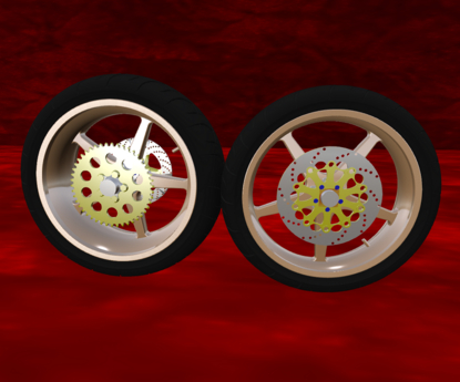 Second Life Marketplace - 5 Spoke Chopper Wheels Full Perm (Box)