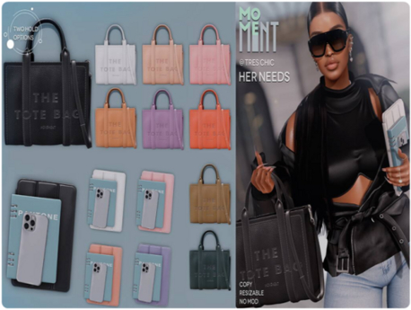 Second Life Marketplace - MOVEMENT - The tote - Pink WEAR ME TO UNPACK*