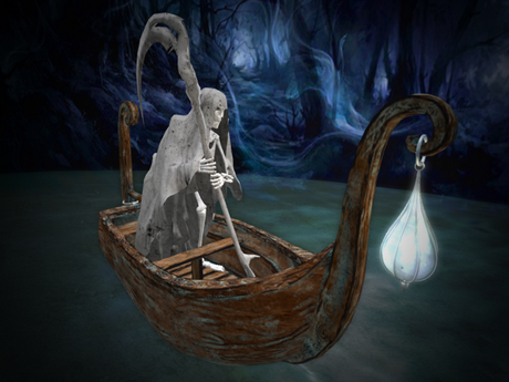 Second Life Marketplace - The Ferryman ~ Old Wooden Boat & Lantern ~ Decor