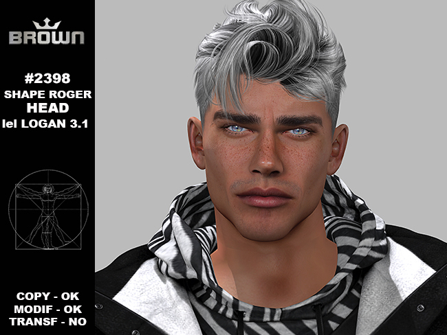 Second Life Marketplace - 2398 SHAPE ROGER HEAD lel LOGAN EvoX