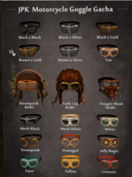 Second Life Marketplace - **JPK Motorcycle Goggle Gacha