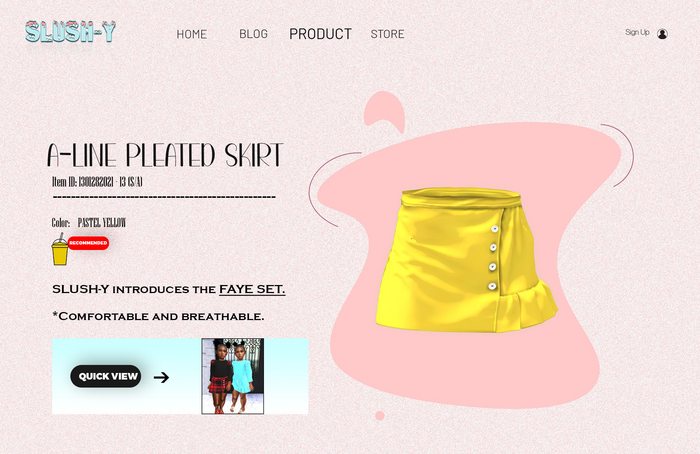 Second Life Marketplace - [SLUSH-Y] A-Line Pleated Skirt - Pastel Yellow
