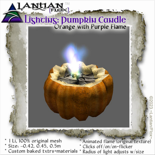 Second Life Marketplace - ~L/Fx~Pumpkin Candle - purple flame (lovely ...