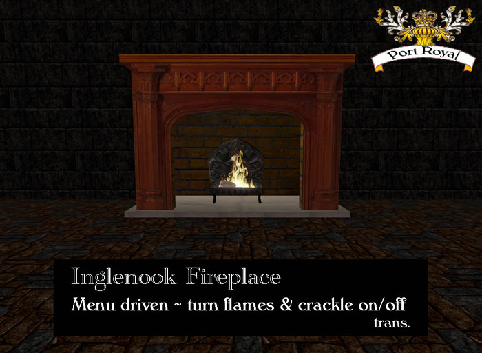 Second Life Marketplace - Port Royal Medieval Inglenook Castle Fireplace