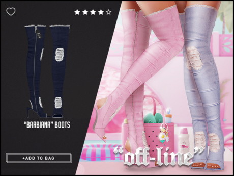 Second Life Marketplace - "Off-Line" x "Barbiana" Boots / Navy
