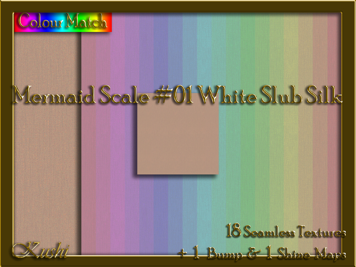 Second Life Marketplace - Mermaid Scale #01 White Slub Silk Solid ...