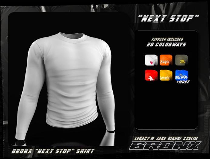 Second Life Marketplace - BRONX. "NEXT STOP" SHIRT - SNOW