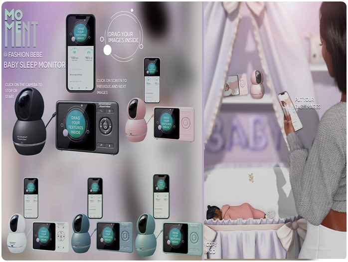 Second Life Marketplace - MOVEMENT - Baby sleep monitor - Pink WEAR ME ...