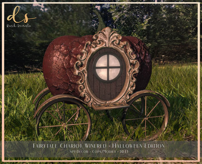 Second Life Marketplace - DS - Fairytale Chariot Wine Red - Halloween ...