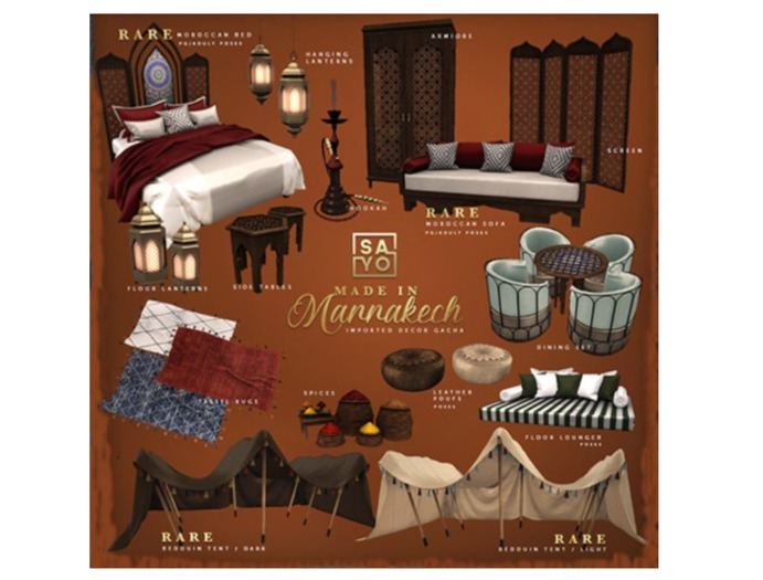 Second Life Marketplace - SAYO - Made in Marrakech Gacha - Tiled Dining ...