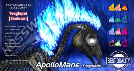Second Life Marketplace - HOSSWORX - Apollo Mane PsychMix [Teeglepet ...