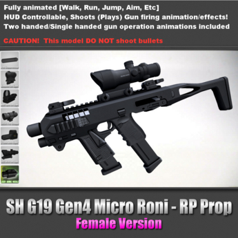 Second Life Marketplace - SH RP Prop Gun - G19 Gen4 Micro Roni (Female ...