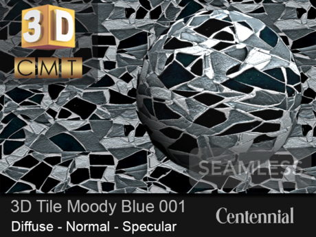 Second Life Marketplace - [Centennial] 3D Tile Moody Blue 001