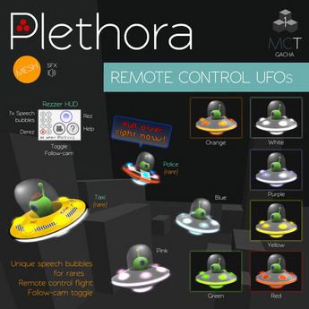 Second Life Marketplace - Plethora - Remote Control UFO HUD - Orange
