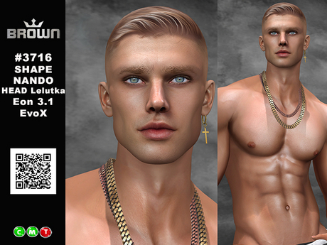 Second Life Marketplace - 3716 SHAPE NANDO HEAD Lelutka Eon 3.1 EvoX