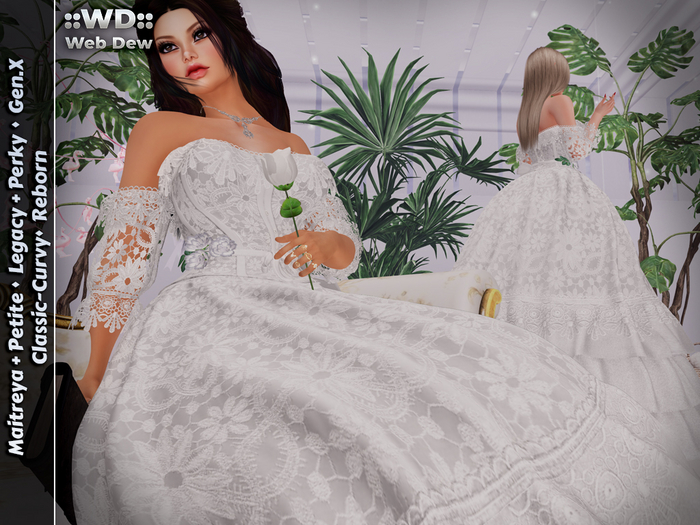 Second Life Marketplace Wd Dress Fleur White