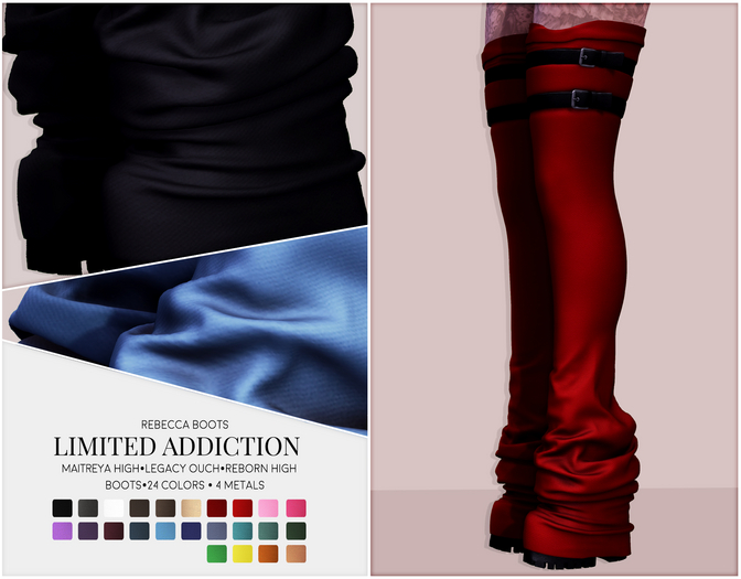 Second Life Marketplace - Limited Addiction - Rebecca Boots - Fatpack