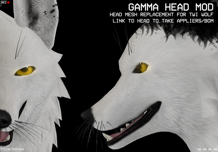 Second Life Marketplace - Found Footage - TWI Wolf Headmods - Gamma