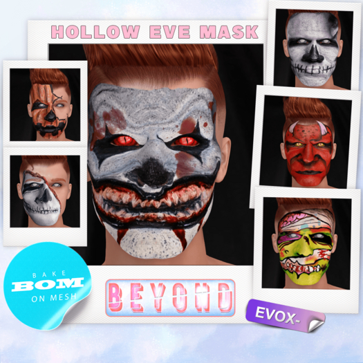 Second Life Marketplace - Beyond Hollowed Eve Masks EvoX BOM Fatpack unisex