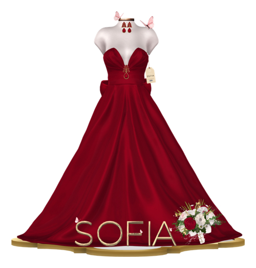 Second Life Marketplace - SOFIA Kayla Gown Dress CHERRY: Gen.X ...