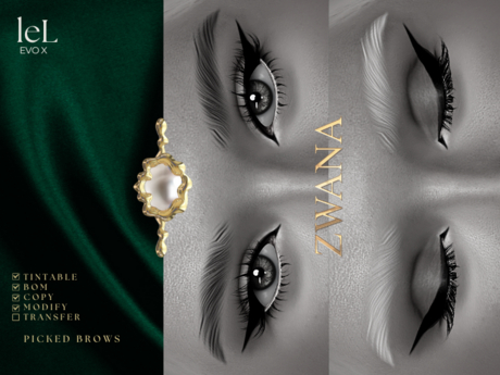Second Life Marketplace - ZWANA Picked Brow - [Lel EvoX - BOM]