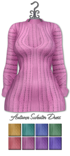 Second Life Marketplace - Graffitiwear Pastel Autumn Sweater Dress