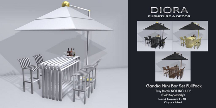 Second Life Marketplace - DIORA Gandia Mini Bar Set FullPack