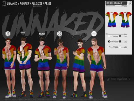 Second Life Marketplace - UNNAKED / ROMPER / ALL SIZES / PRIDE PACK