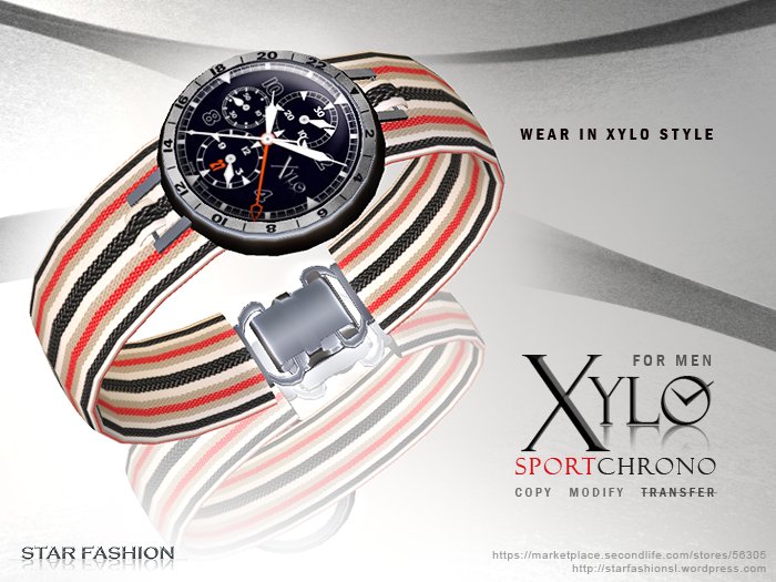 Second Life Marketplace - StarFashion - Xylo - SportChrono - Mens Watch