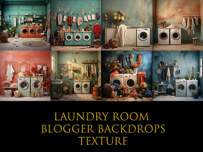 Second Life Marketplace - SATO - Laundry Room Blogger backdrop Textures