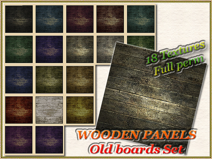 Second Life Marketplace - WOODEN PANELS - Old boards - Textures Set (18 ...