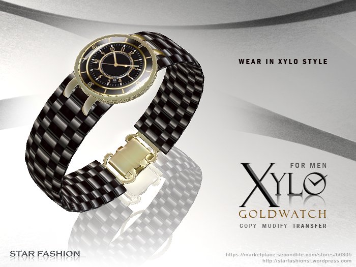 Second Life Marketplace - StarFashion - Xylo - Mens Goldwatch