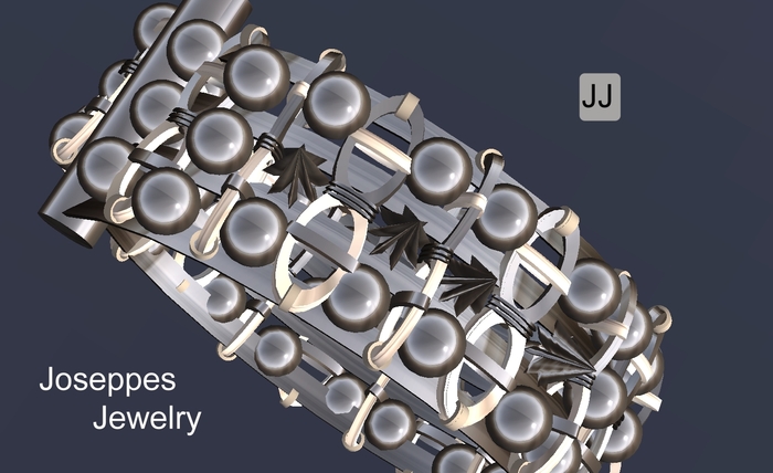 Second Life Marketplace - Trendy Bracelet Man ilver balls, ivory white ...