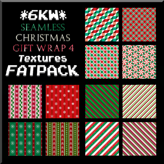 Second Life Marketplace - *6KW* FULL PERM Seamless Christmas Gift Wrap ...