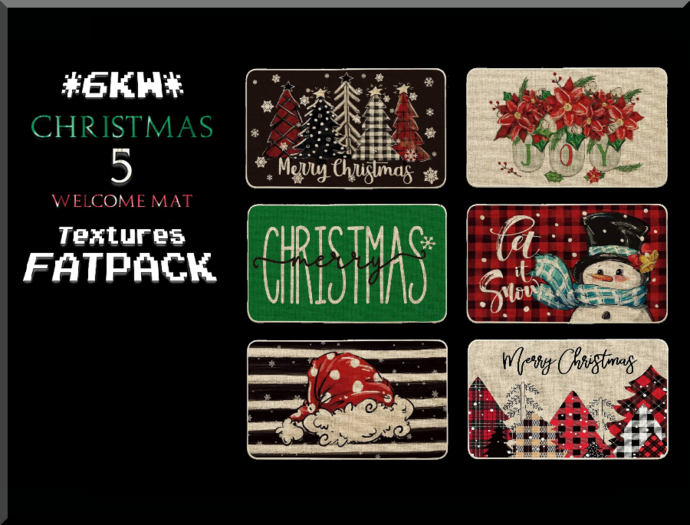 Second Life Marketplace - *6KW* FULL PERM Christmas 5 Welcome Mat ...